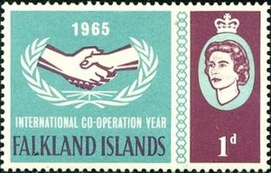 Stamp: ICY Emblem (Falkland Islands(International Co-operation Year ...