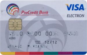 Bank Card: ProCredit Bank Visa Electron - 10900182 (ProCredit Bank ...