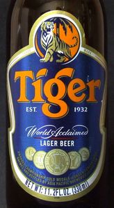 Drink Label: Tiger Lager Beer (Asia Pacific Breweries Ltd ...