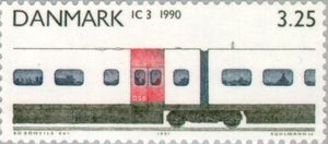 Stamp: IC3 diesel passenger train, 1990 (Denmark(Locomotives) Mi:DK 996 ...