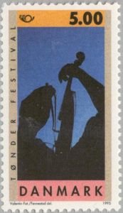 Stamp: Violinist (21st.Annv. of Tonder Festival) (Denmark(Norden 1995 ...