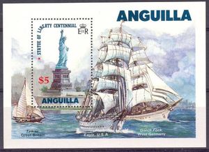 Stamp: Statue of Liberty (Anguilla(Statue of Liberty centennial) Mi:AI ...