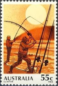Stamp: Surf Fishing (Australia(Fishing) Mi:AU 695,Sn:AU 725,Yt:AU 687 ...
