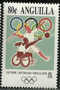Stamp: Javelin and Wheelchair Basketball (Anguilla(Summer Olympic Games ...