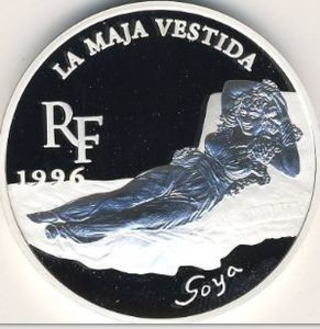 Coin: 10 Francs (1,5 euro - Clothed Maya by Goya) (France) (1996-1997 ...