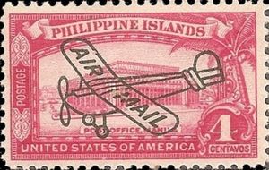 Stamp: Post Office, Manila (Philippines(Flight Manila-Iloilo-Negros) Mi ...