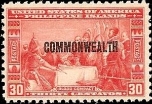 Stamp: Blood compact in 1565 (Philippines(1936-37 overprints) Mi:PH 397 ...