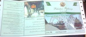 Transport Ticket: Pakistan Railway Passenger Ticket (Pakistan Railway ...