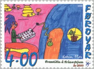 Stamp: Drawing contest (Faroe Islands(Drawing contest) Mi:FO 375,Sn:FO ...