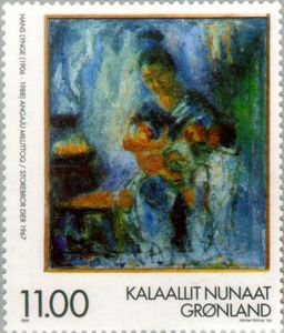 Stamp: 10th death anniversary of Hans Lynge (1906-1988) (Greenland ...