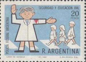 Stamp: Road safety education (Argentina) (Road Safety) Mi:AR 998,Sn:AR ...