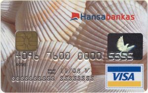 Bank Card: Visa Classic "Shells" (Hansabankas, LithuaniaCol:LT-VI-0005