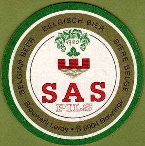 Sous-bock de bière: SAS pils (Brouwerij Leroy (Brouwerij Het Sas ...