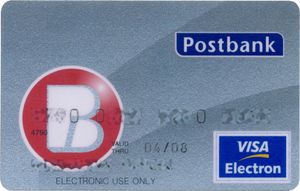 Bank Card: Postbank Visa Electron Logo Gray - 09-04 (Postbank ...