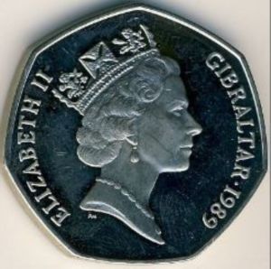 Coin: 50 Pence (Gibraltar) (G50 - Fifty Pence (Christmas)) WCC:km31a