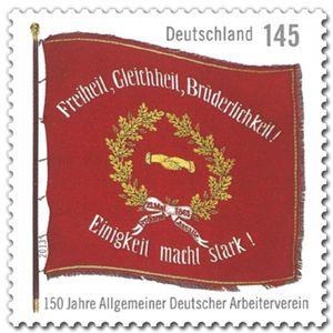 Stamp: 150th Anniversary of General German Workers' Association ...