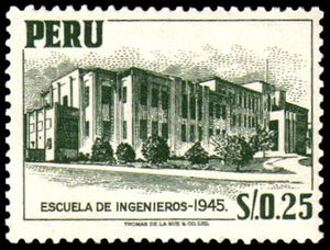 Briefmarke: Engineers School Lima (Peru(Personalities, Nature and ...