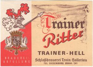 Drink Label: Trainer Ritter hell (Schlossbrauerei Train, Germany ...