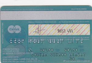 Bank Card: Light (Banco Santander, MexicoCol:MX-MC-0032.02