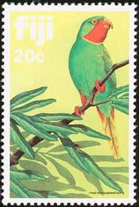 Stamp: Red-throated Lory (Vini amabilis) (Fiji(Parrots) Mi:FJ 475,Sn:FJ ...