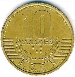 Coin: 10 Colones (Costa Rica(1950~Today - Banco Central de Costa Rica ...