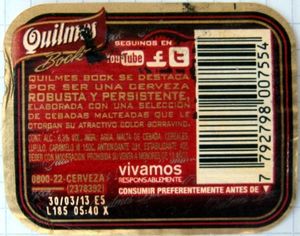 Drink Label: Quilmes Bock (Cervecería y Maltería Quilmes S.A.I.C.A. y G ...