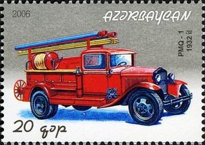 Stamp: Fire Engine - PMO-1 (1932) (Azerbaijan(Fire Engines) Mi:AZ 666A ...