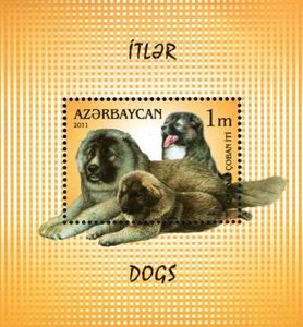 切手: Caucasian Shepherd (Canis lupus familiaris) (アゼルバイジャン(Dogs (2011 ...