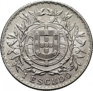 Moeda: 1 Escudo (Portugal(1910-1926 - 1ª Republica (Circulação)) Col:PT ...