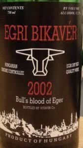 Drink Label: Bull's Blood (Bull's Blood of Eger, Hungary) Col:HU-WINE ...