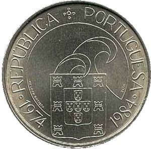 Moeda: 25 Escudos (10 years Revolution) (Portugal(1974-2001 - 2ª ...