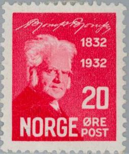 Stamp: Bjørnstjerne Martinius Bjørnson (1832 1910) writer (Norway ...