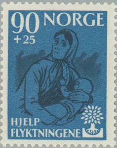 Stamp: World Refugee Year (Norway) (World Refugee Year) Mi:NO 443,Sn:NO B65,Yt:NO 401,Sg:NO 500 ...
