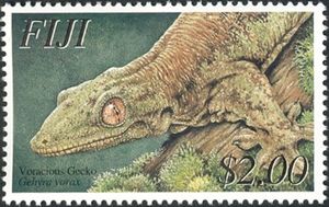 Stamp: Voracious Four-clawed Gecko (Gehyra vorax) (Fiji(Endemic Geckos ...