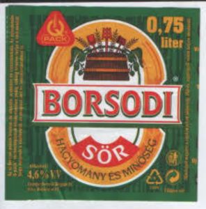 Drink Label: Borsodi sör (Borsodi Sörgyár, HungaryCol:HU-BEER-000031