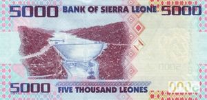 Banknote: 5,000 Leones (Sierra Leone) (2010-2021 "Reduced Size" Issue ...