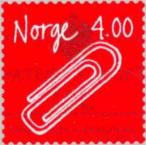 Stamp: Paper clip (Norway(Norwegian Inventions) Mi:NO 1300,Sn:NO 1214 ...