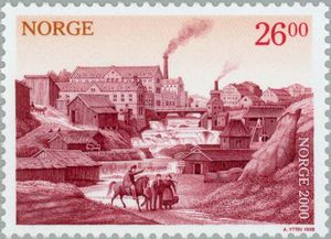 Stamp: Norway 2000: Textile Factory (Norway(Millennium) Mi:NO 1316,Sn ...