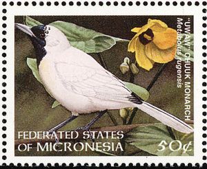 Stamp: Chuuk Monarch (Metabolus rugensis) (Micronesia, Federated States ...