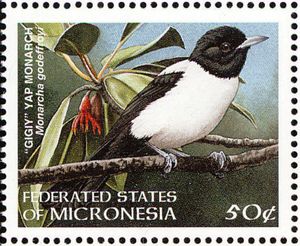 Stamp: Yap Monarch (Monarcha godeffroyi) (Micronesia, Federated States ...