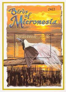 Stamp: Emperor Bird-of-paradise (Paradisaea guilielmi) (Micronesia ...