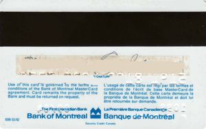 Bank Card: MasterCard 1 (Bank of Montreal, CanadaCol:CA-MC-0008