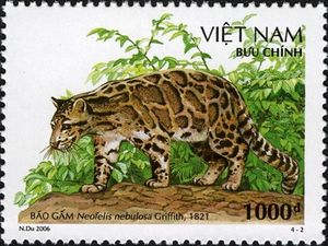 Stamp: Clouded Leopard (Neofelis nebulosa) (Vietnam(Animals in Bến En ...
