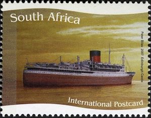Stamp: Edinburgh Castle (South Africa(Ships of the Union Castle Line ...