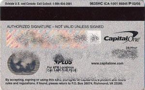Bank Card: MasterCard Platinum (Capital One, United States of America ...