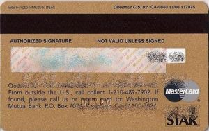 Bank Card: MasterCard Gold Debit (Washington Mutual Bank, United States ...