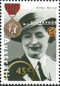 Sello: Sister Ellen Savage (1912-1985) and George Medal (Australia ...