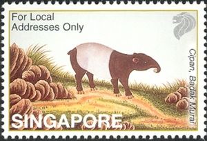 Stamp: Cipan, Badak Murai (Singapore(William Farquhar Collection (Fauna ...