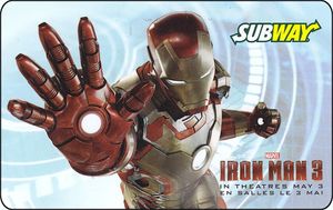 Gift Card: Iron Man 3 (Subway, Canada) (Movies) Col:Ca-Subw-012