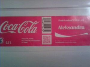 Etiqueta de bebida: Coca Cola Aleksandra (Coca-Cola HBC-Serbia d.o.o ...